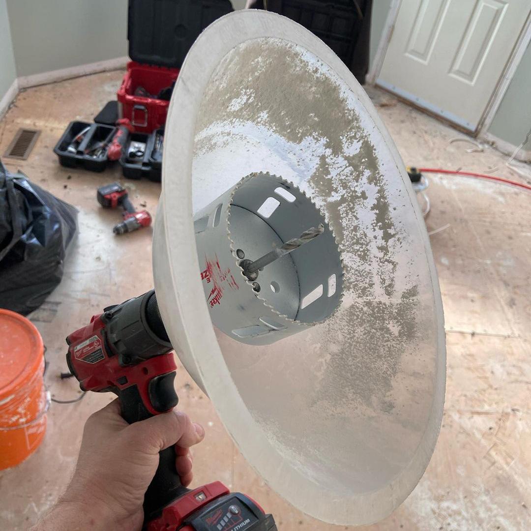 Driller's Dust Bowl - Hole Saw Dust Bowl - Rack-A-Tiers