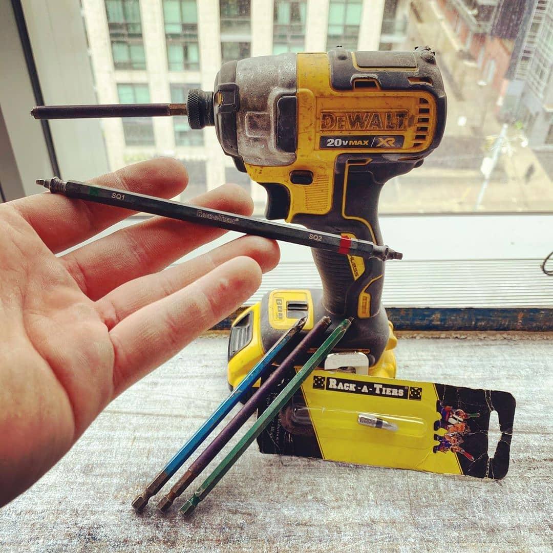 #1 Green and #2 Red Robertson Square Double Ended Impact Bit - Rack-A-Tiers