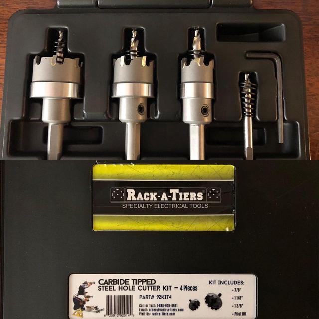 Carbide Tipped Steel Hole Cutter Kit 4 pc - Rack-A-Tiers