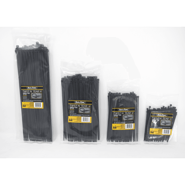 Twist N' Tear Cable Ties - Black Qty. 100 - Rack-A-Tiers